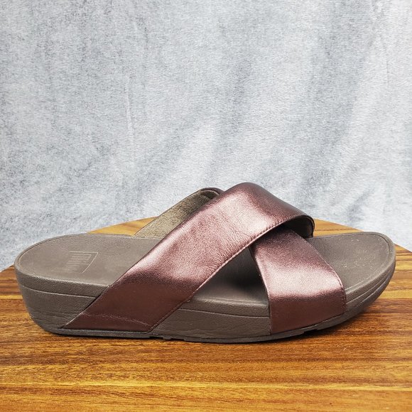 Fitflop | Shoes | Fitflop Lulu Sandals Womens Brown Purple Metallic ...